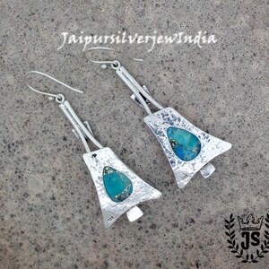 Buy Turquoise Earrings, Blue Copper Turquoise Earrings Dangle ...