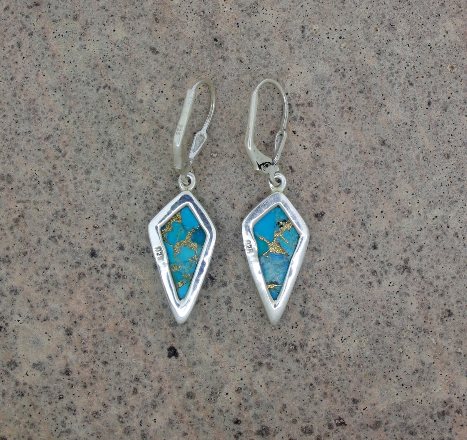 Copper Turquoise Earrings, Blue Turquoise Earrings, Gemstone Earrings ...