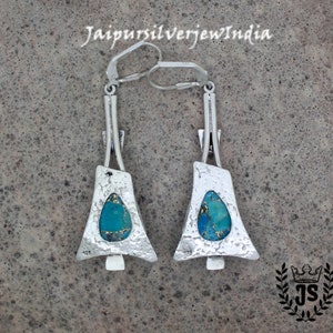 Buy Turquoise Earrings, Blue Copper Turquoise Earrings Dangle ...