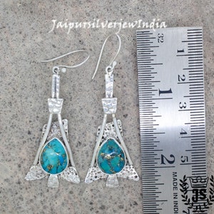 Buy Turquoise Earrings, Blue Copper Turquoise Earrings Dangle ...