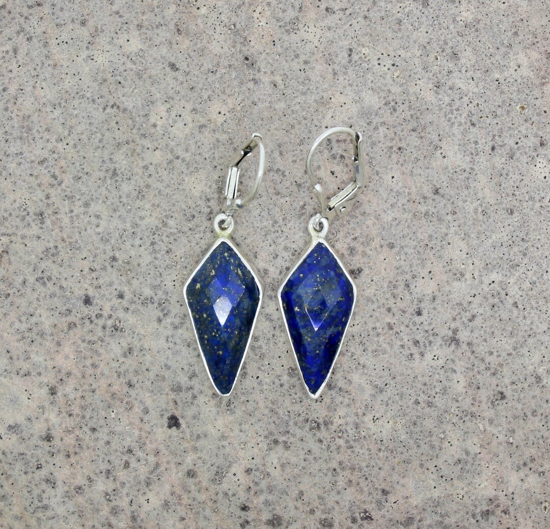 Kite Shaped Earrings, Gemstone Earrings, 925 Sterling Silver Earrings ...