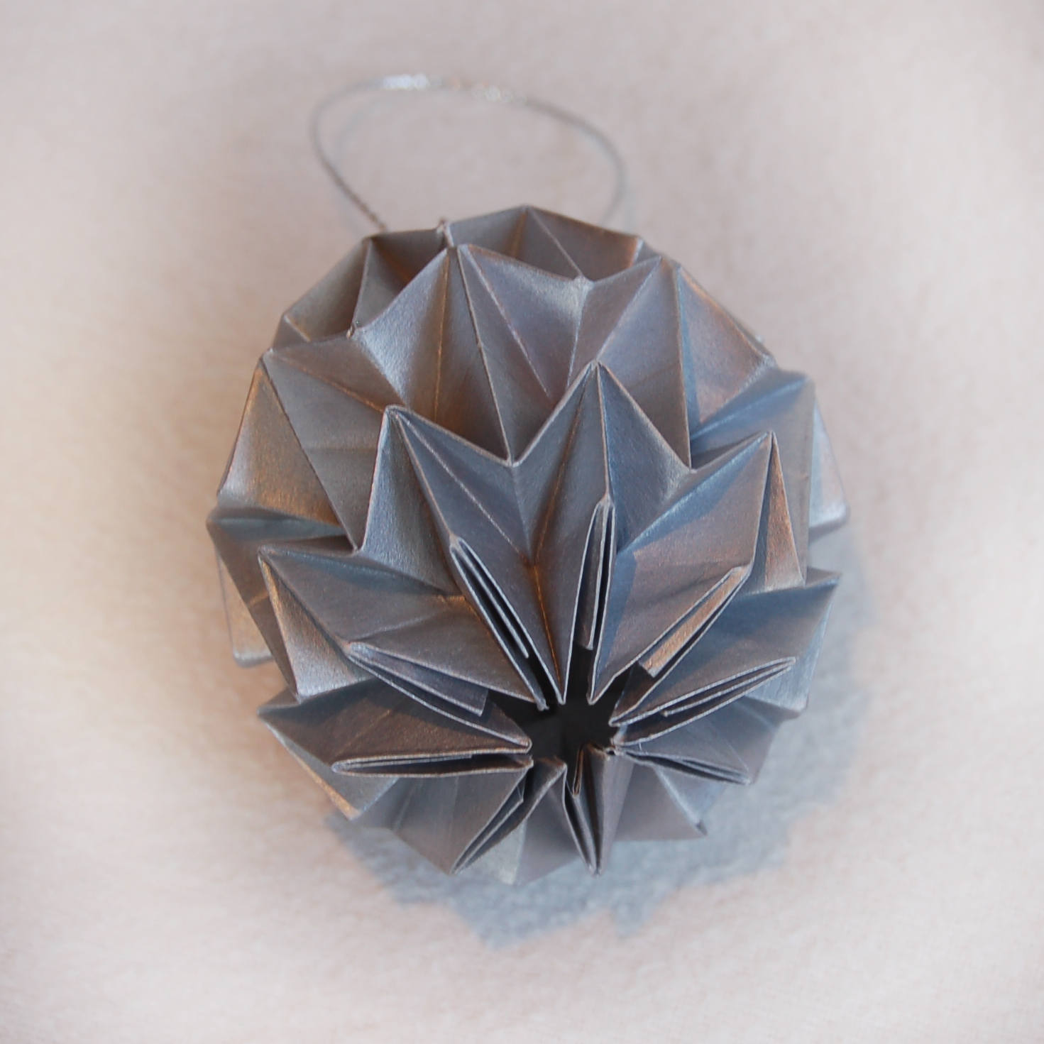 Handmade Origami Bauble Christmas Tree Decoration in Silver - Etsy