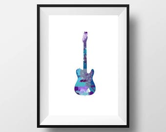 Guitar print | Etsy