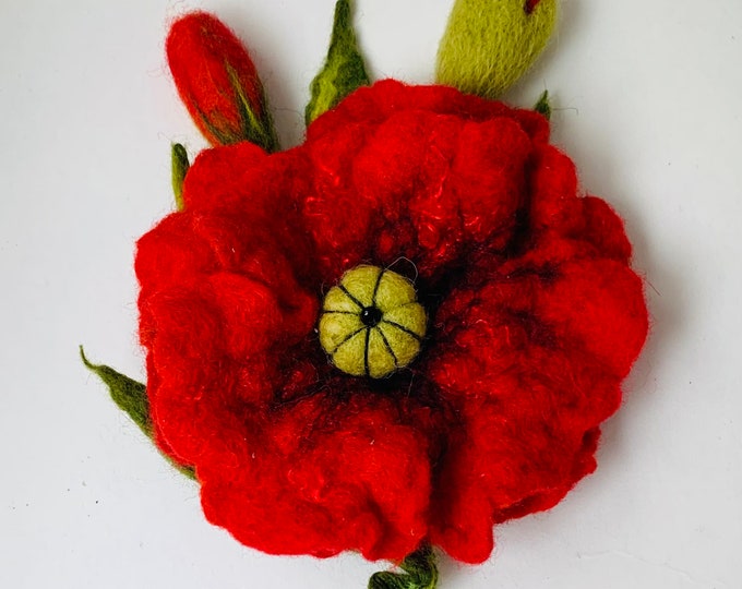 Wool Felt Flower Brooch,hand Felted Brooch, Accessory,jewelry, Gift ...