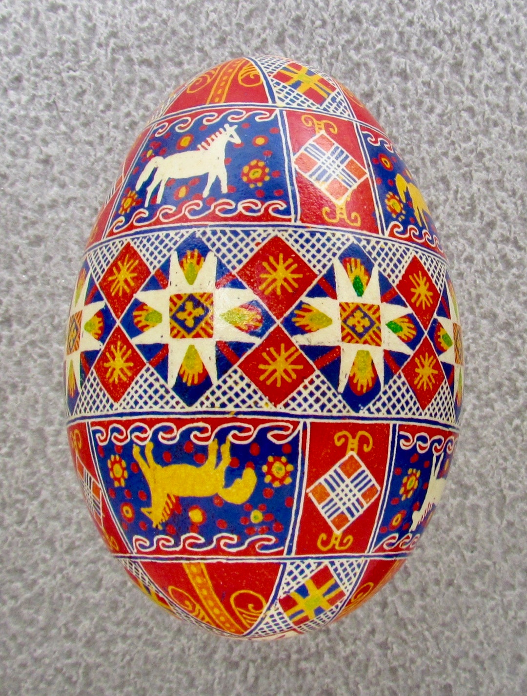 Goose Pysanky, Easter Egg Written on Shell, Wax Resist Dyed, Style G9d ...