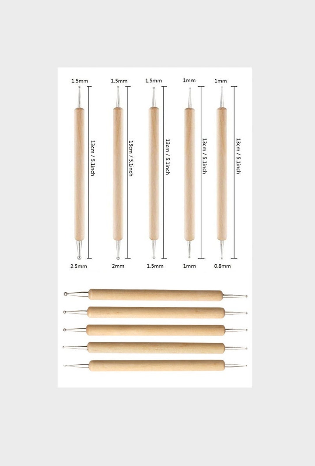 Set of 5 Double Sided Head Drop Pull Tools for Lemko Pysanka, Polish ...
