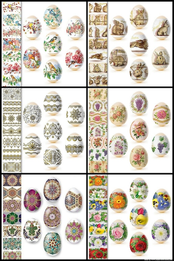 Easter Egg Wraps for 42 Hen Eggs 6 Sleeves 42 Designs Heat | Etsy