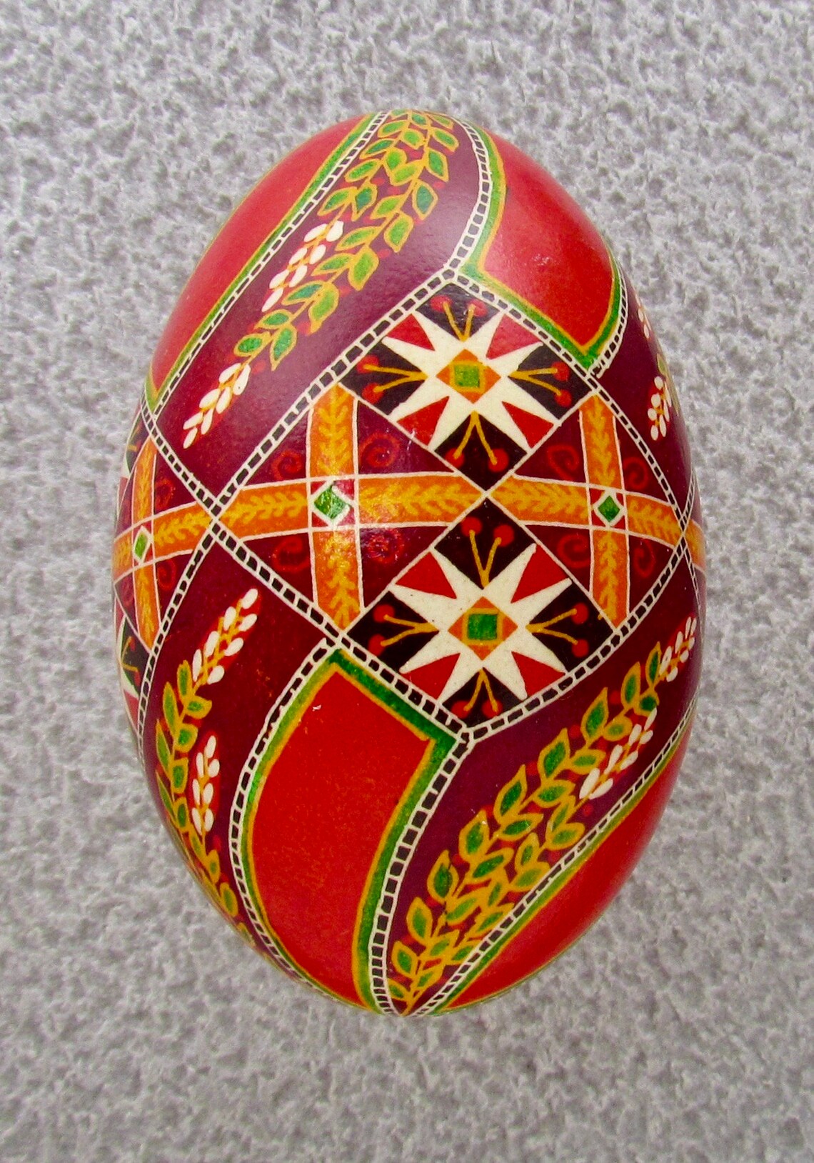 Goose Pysanky Easter Egg Written on Shell Wax Resist Dyed | Etsy