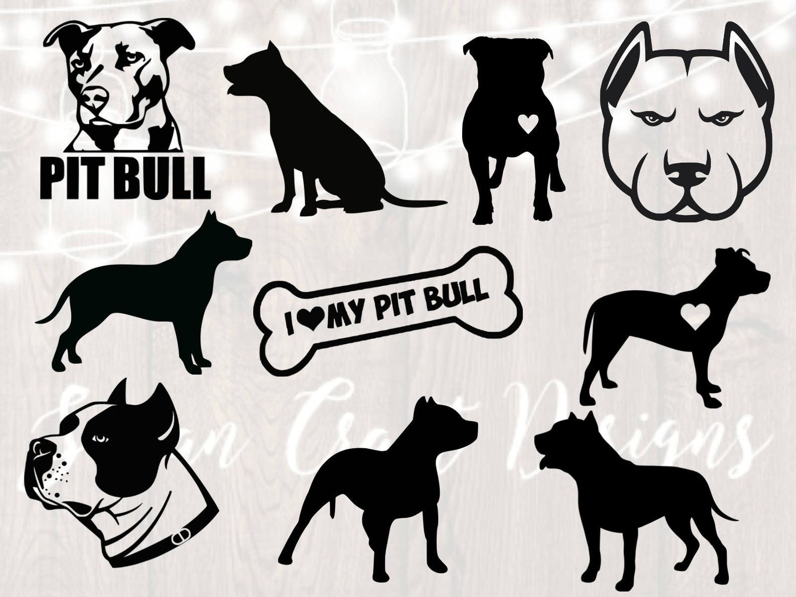 Pit Bull SVG Bundle - Pit Bull Svg - Dog Svg - Pit Bull Clipart - Svg ...