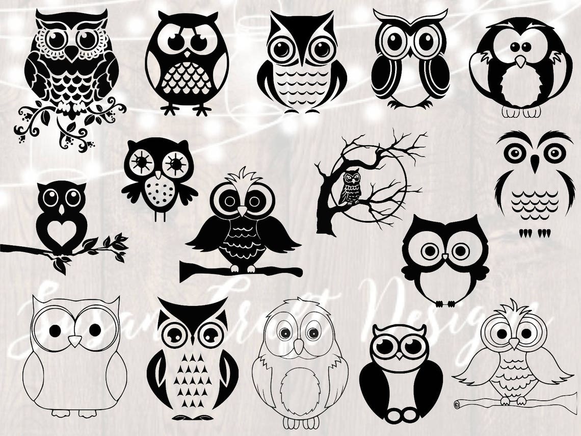 Uil SVG bundel, vogels SVG bundel, uil gesneden bestand, uil clipart ...