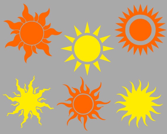 Sun SVG Sun Clipart Sun Cut File Sun Svg Bundle Cute Sun | Etsy UK