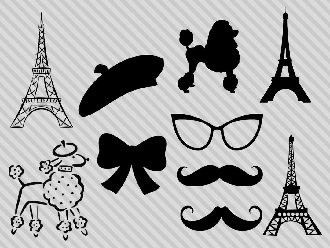 Paris Svg Bundle, Paris Silhouette, Paris Clipart, Eiffel Tower Svg ...