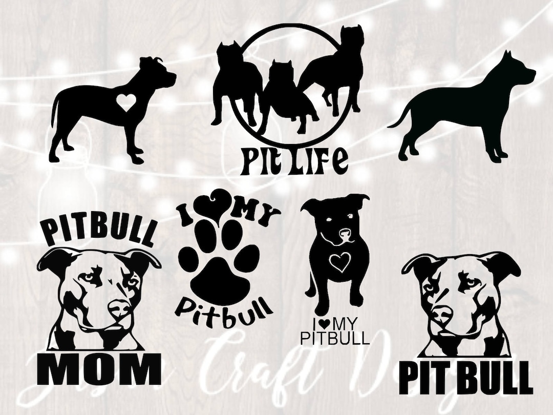 Pitbull Svg, Pitbull Png, Vector, Cut Files for Cricut Sihouette - Etsy