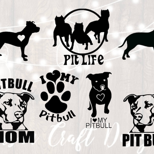 Pitbull Svg - Etsy