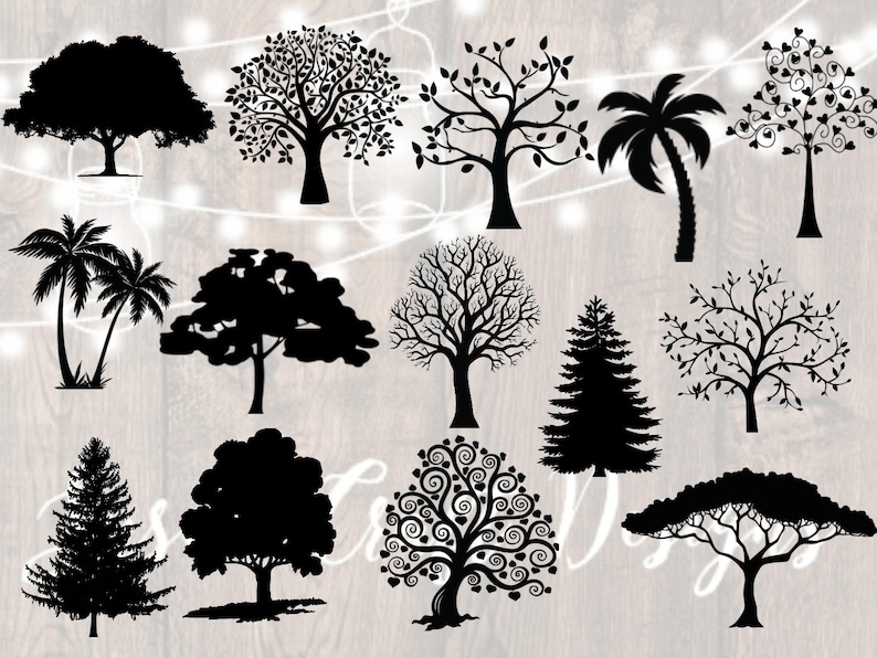 Baum Silhouette svg, Baum svg, Baumsilhouette svg, Baum Clipart ...