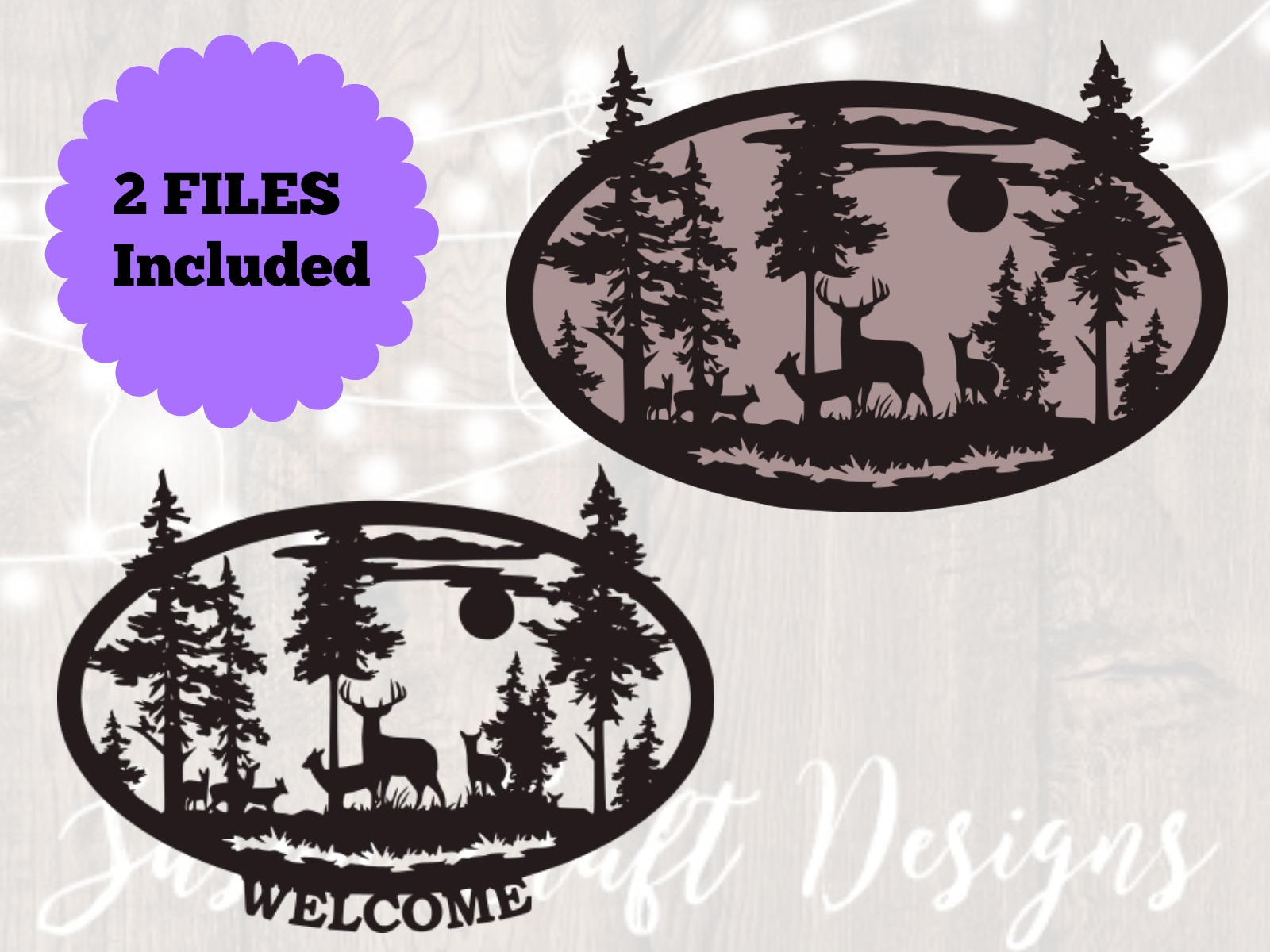 Deer Scene Svg, Deer Silhouette Svg - Etsy