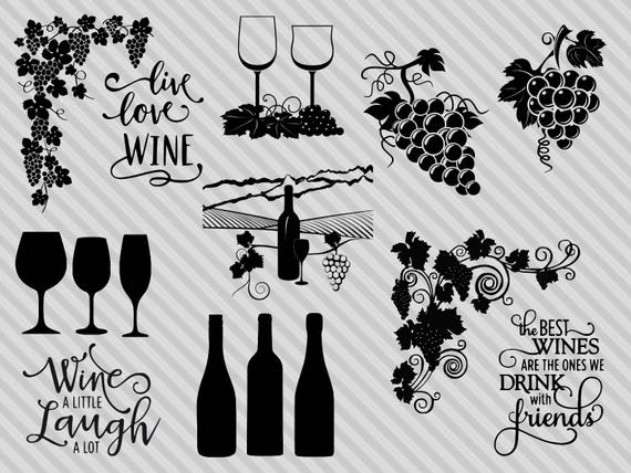 Wine Svg Bundle Tour Svg Bundle Wine Clipart Live Love Wine | Etsy