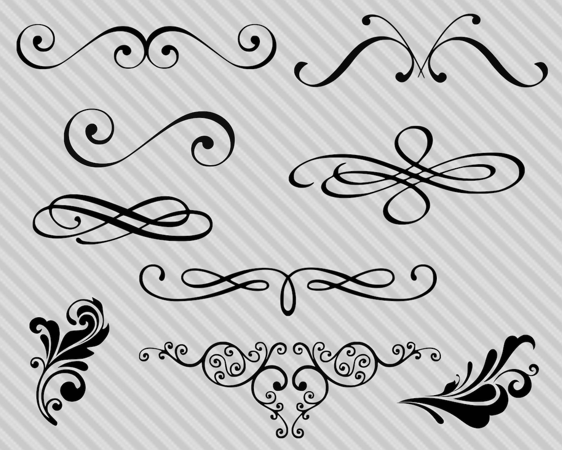 Flourish Svg, Flourish Clipart, Png, Cut Files for Cricut and ...