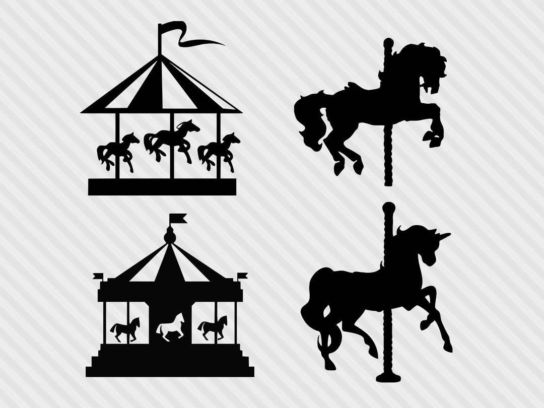 Carousel Svg Cut Files, Carousel Clipart, Carousel Horse Svg, Clipart ...