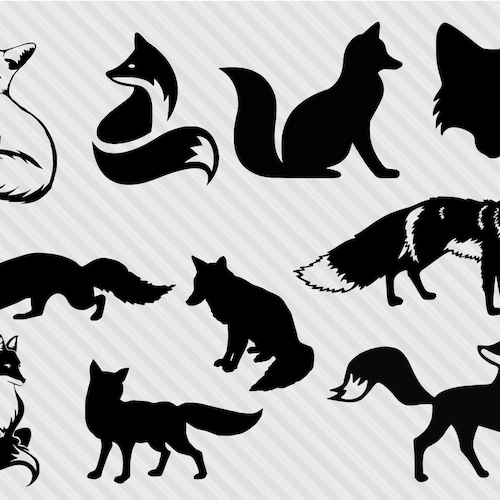 Fox Svg Bundle Fox Clipart Fox Silhouette Svg Fox Dxf Cut - Etsy