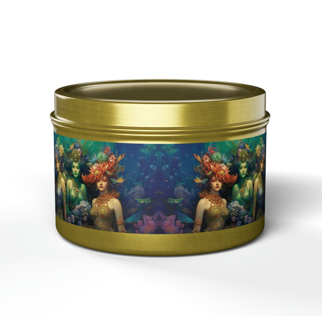 3 Dreamy Water Goddesses 8 Oz Tin Candles, Mermaidcore, Fantasy ...