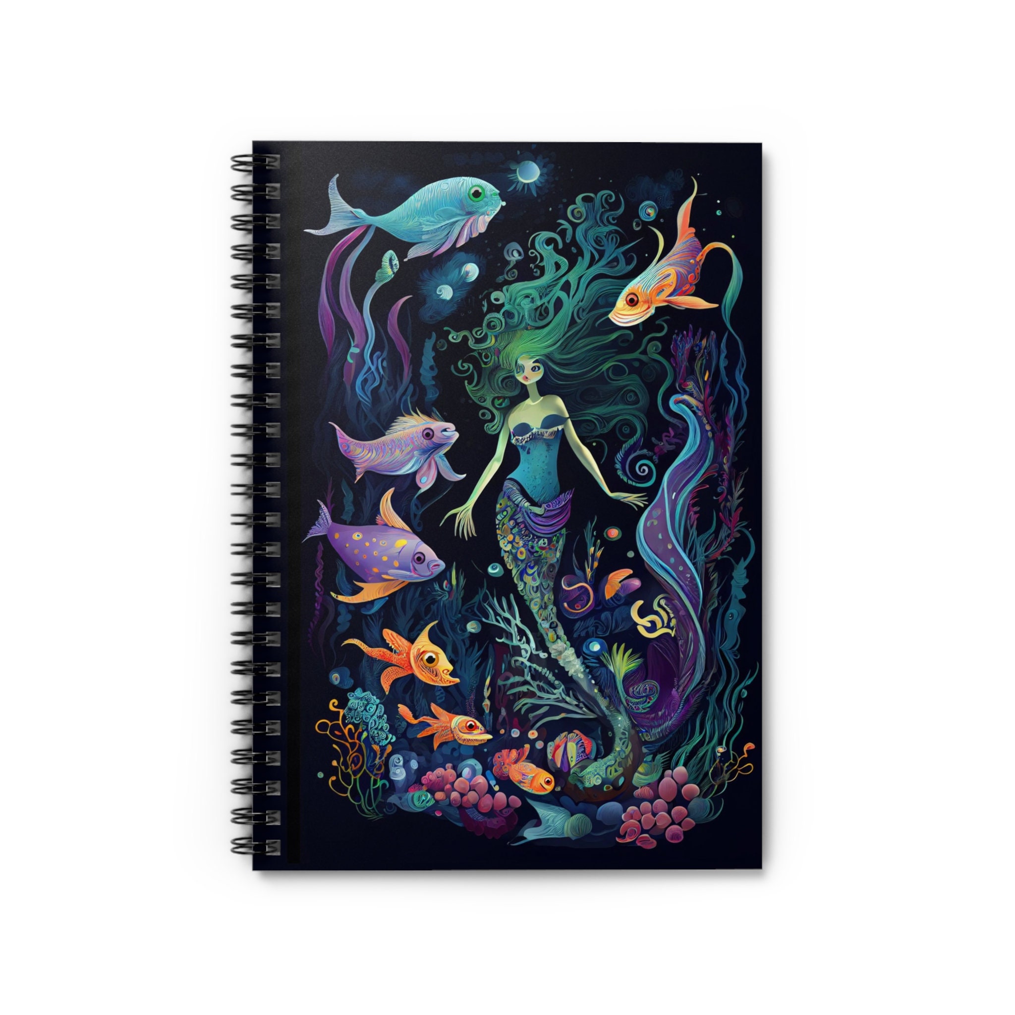 Mermaid Garden Mermaidcore Fairycore Underwater Ocean Spiral Notebook ...