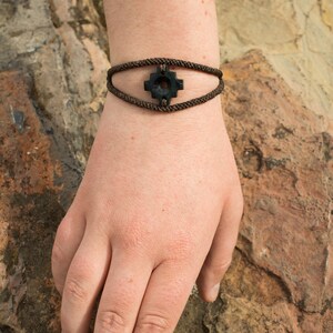 Chakana Serpentine Inca Cross Macrame Bracelet - Simple Elegant Hand ...