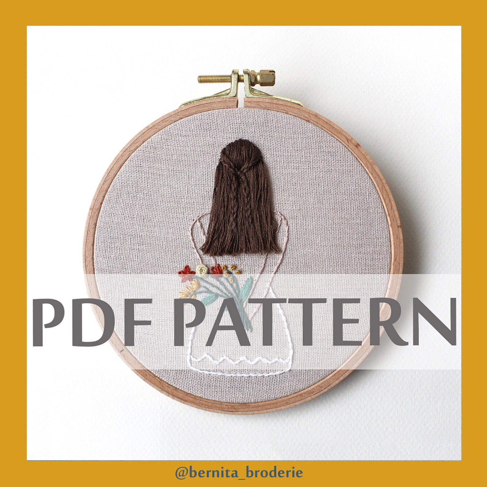 PDF PATTERN Hair Embroidery, Hair Study, Embroidered Girl, 5'' Hoop ...
