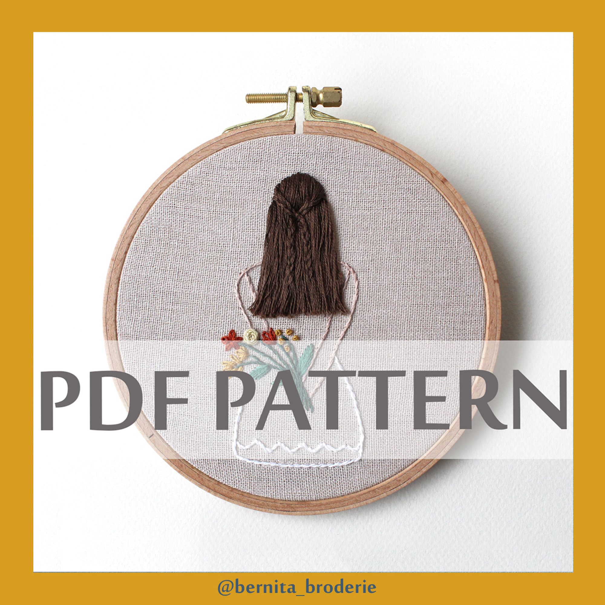 PDF PATTERN Hair Embroidery, Hair Study, Embroidered Girl, 5'' Hoop ...