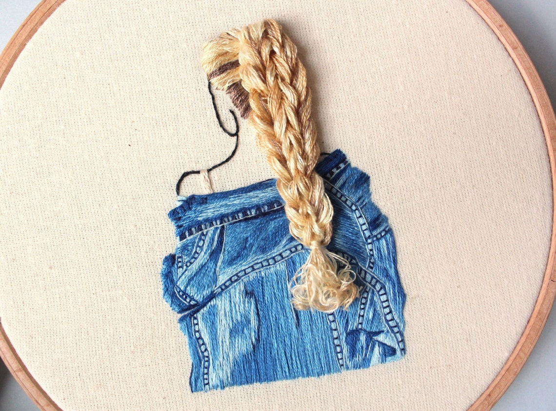 Embroidered Girl With 16 Cm Hoop, Embroidery Art, Hoop Art, Girl ...