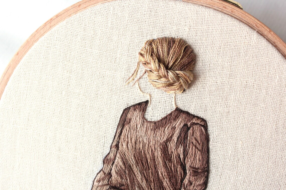 Embroidered Girl With 16cm Hoop, Embroidery Art, Hoop Art, Girl ...