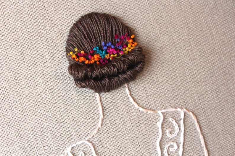 Embroidered Girl With 16cm Hoop, Embroidery Art, Hoop Art, Girl ...