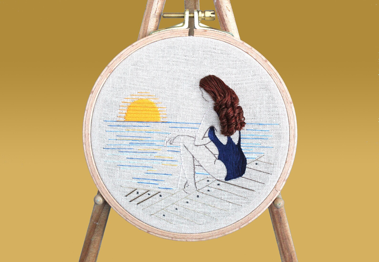 Embroidered Girl With 14 Cm Hoop, Fashion Art Embroidery, Embroidery ...