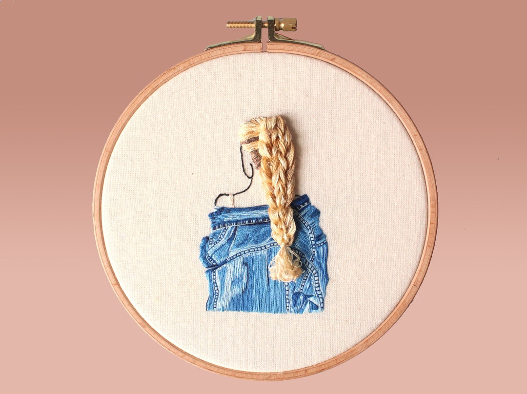 Embroidered Girl With 16 Cm Hoop, Embroidery Art, Hoop Art, Girl ...
