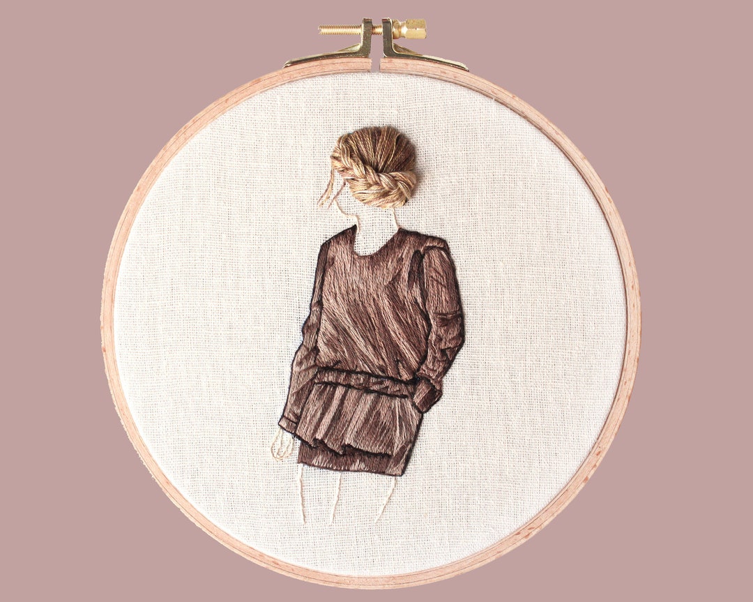 Embroidered Girl With 16cm Hoop, Embroidery Art, Hoop Art, Girl ...