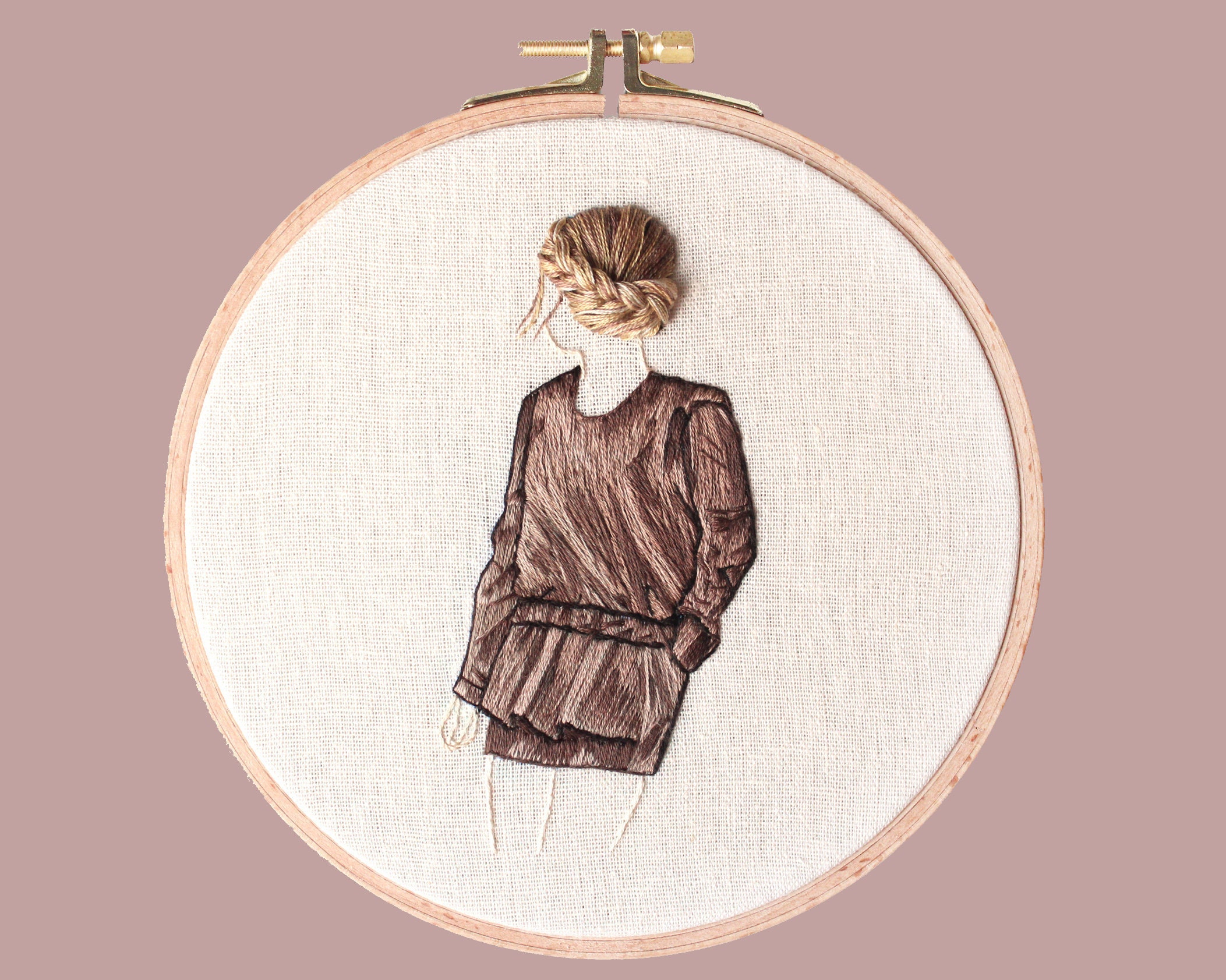 Embroidered Girl With 16cm Hoop, Embroidery Art, Hoop Art, Girl ...
