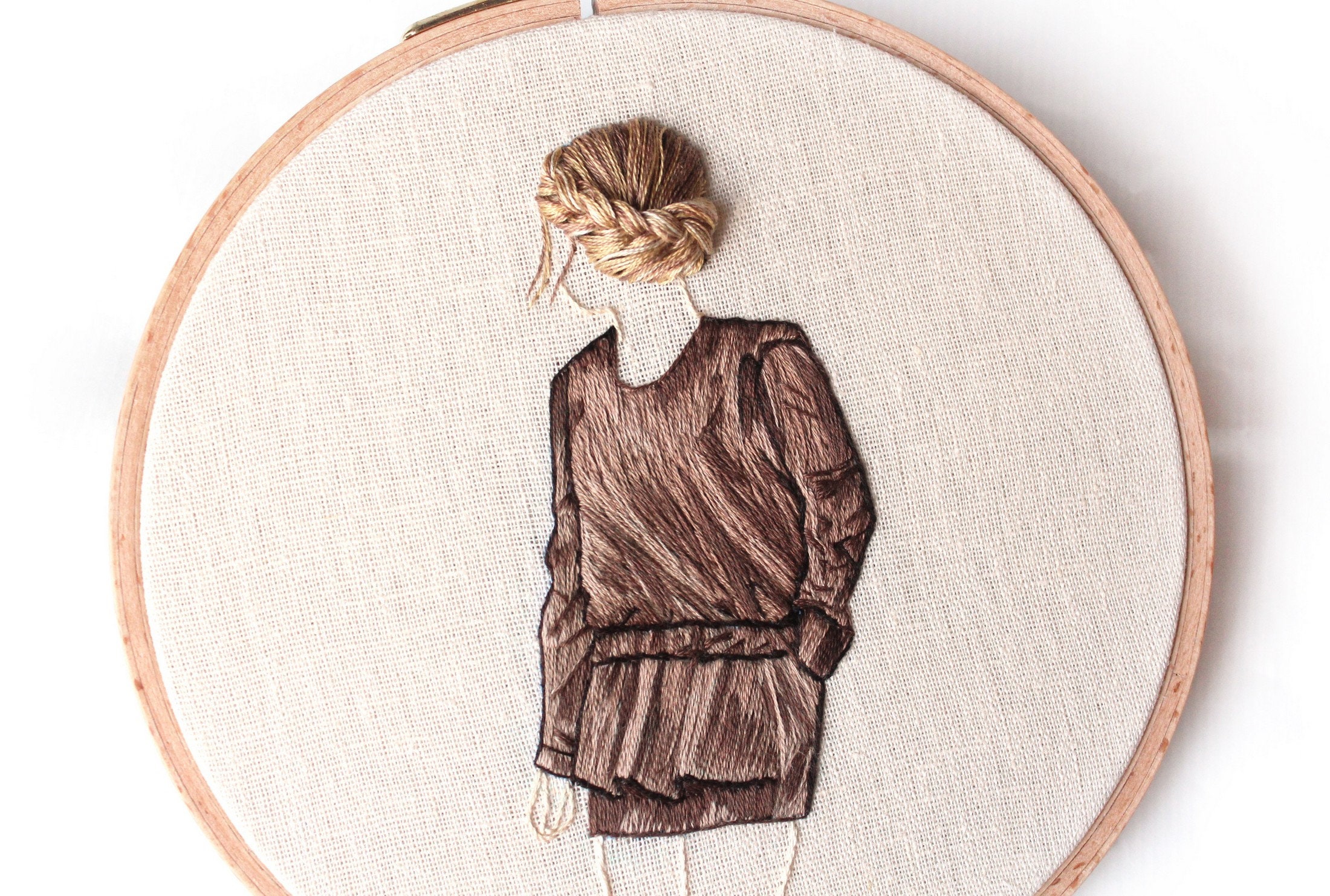 Embroidered Girl With 16cm Hoop, Embroidery Art, Hoop Art, Girl ...