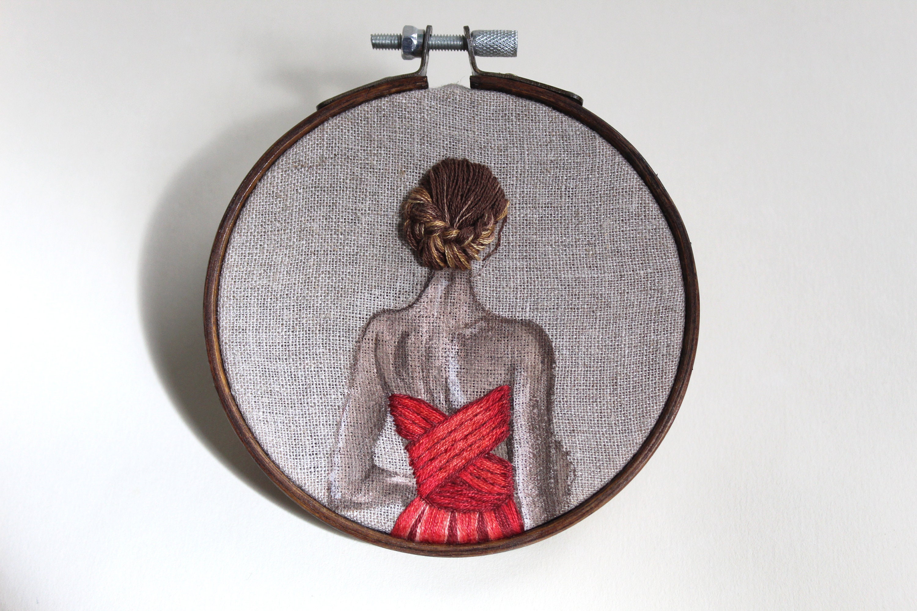 Embroidered Girl With 10 Cm Hoop, Fashion Art Embroidery, Embroidery ...