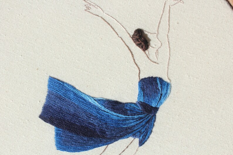 Ballet Dancer, Embroidered Girl With 20 Cm Hoop, Dancer, Embroidery Art ...