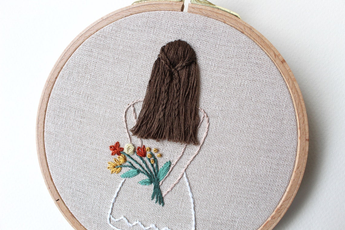 PDF PATTERN Hair Embroidery, Hair Study, Embroidered Girl, 5'' Hoop ...