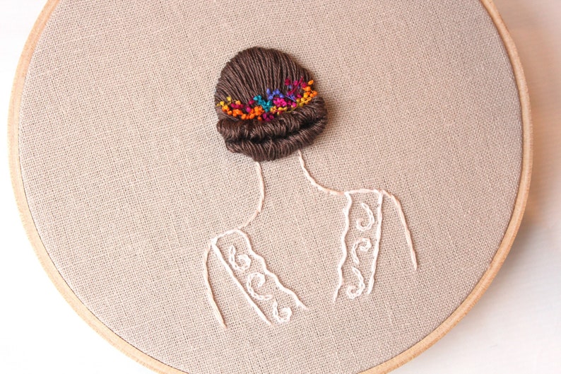 Embroidered Girl With 16cm Hoop, Embroidery Art, Hoop Art, Girl ...