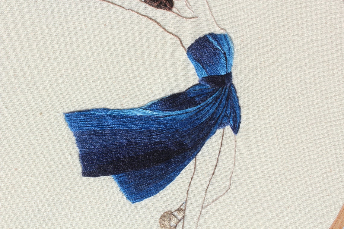 Ballet Dancer, Embroidered Girl With 20 Cm Hoop, Dancer, Embroidery Art ...