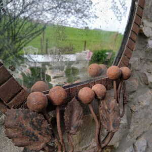 Antique Mirror With Charming Iron Decoration, Cherries, France Around ...