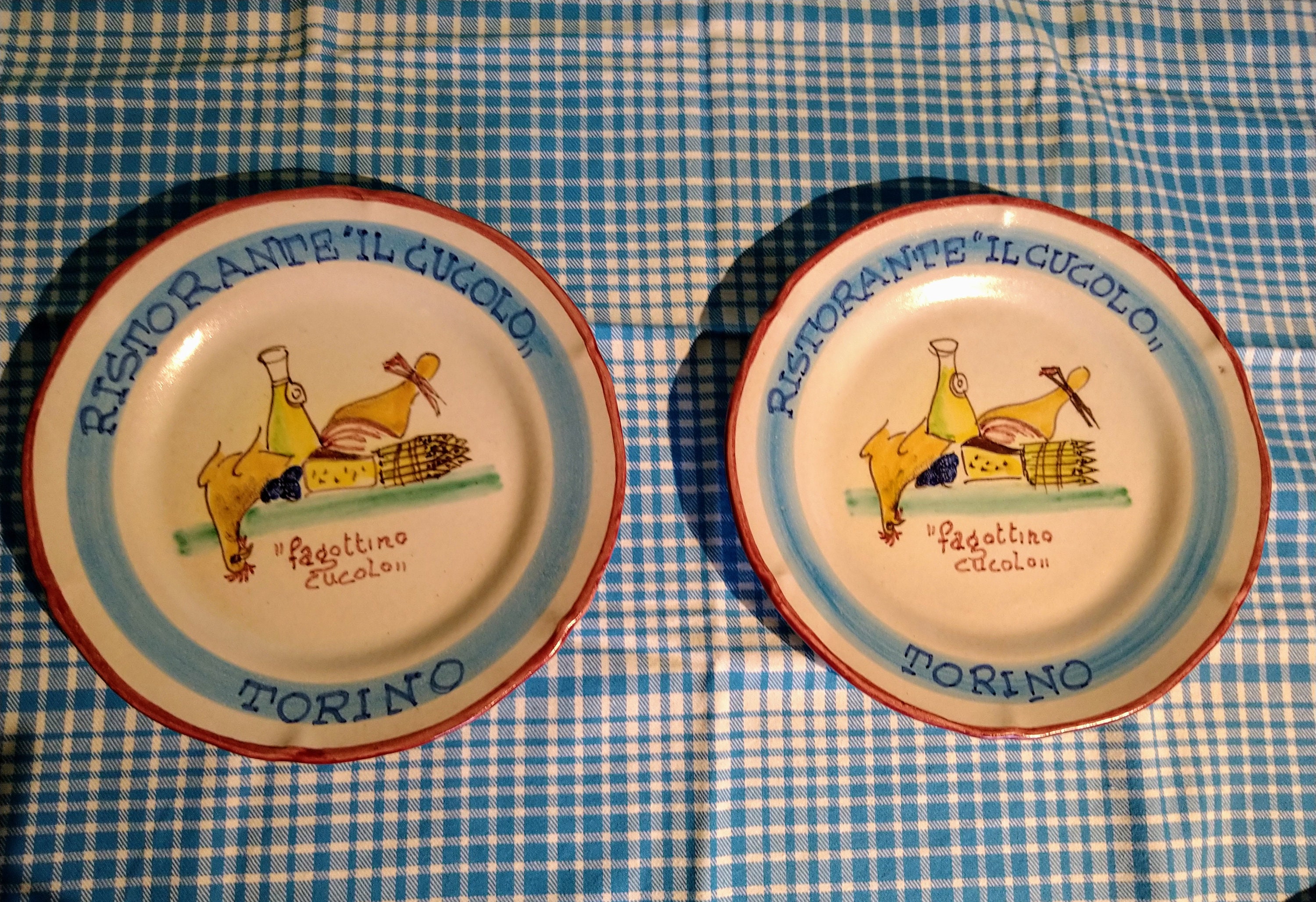 Buon Ricordo Restaurant-plates. Vintage Italy. C.A.S. Artistic Ceramics ...