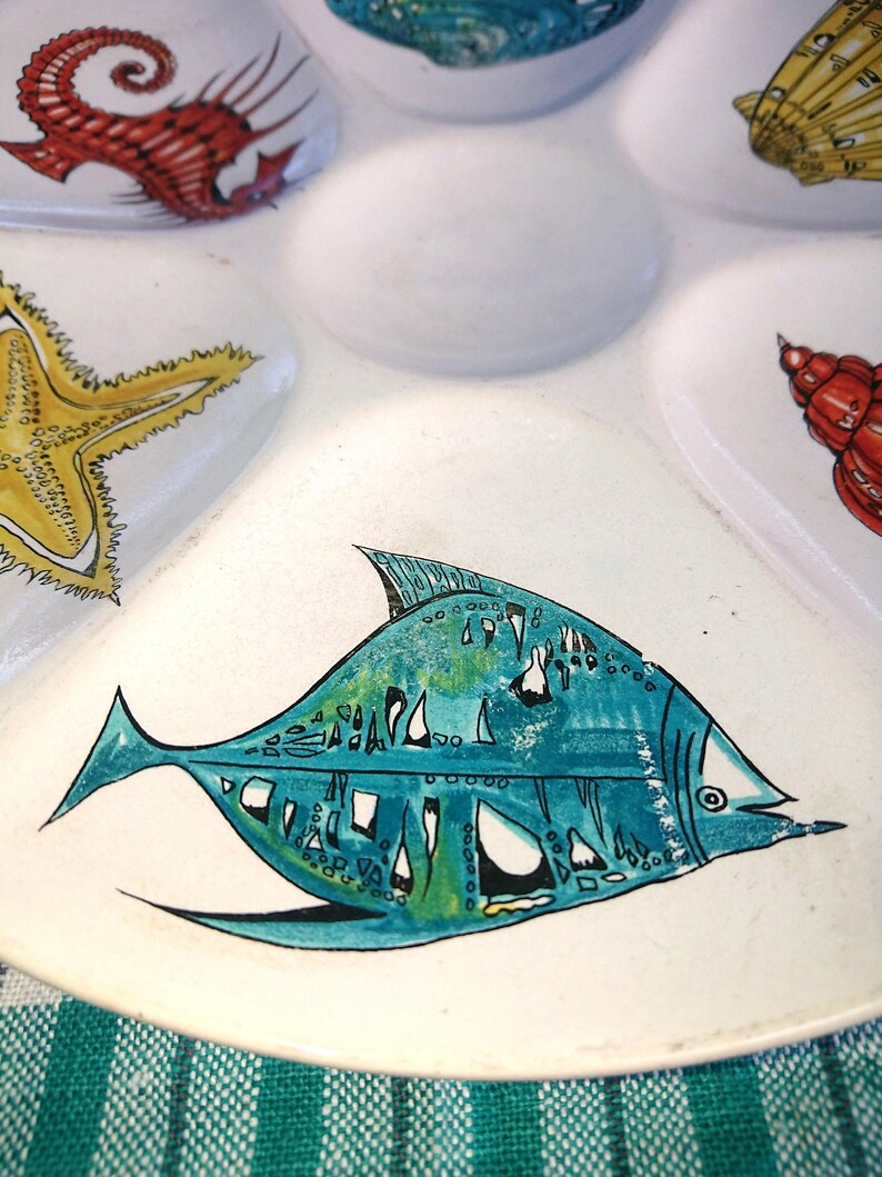 2, 4 or 6 Villeroy Boch Oyster, Fish, Tapa Plates, 1960s, Design Sea ...