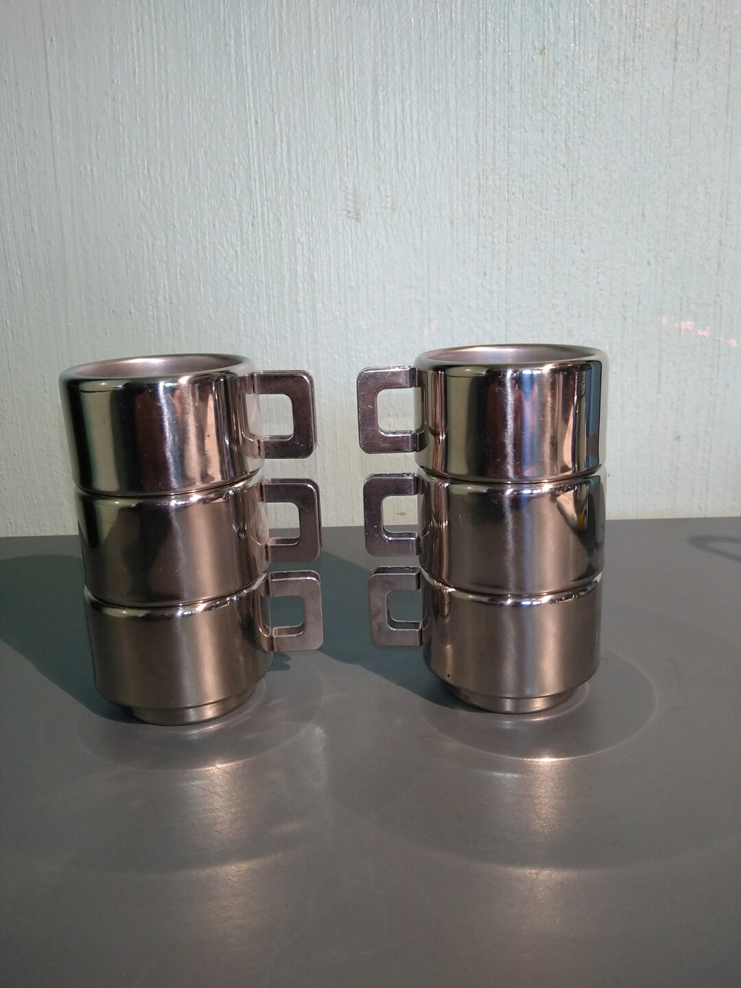 6 Casalinghi STO Italia Espresso, Original Inox Cups. Cult 70s/80s ...