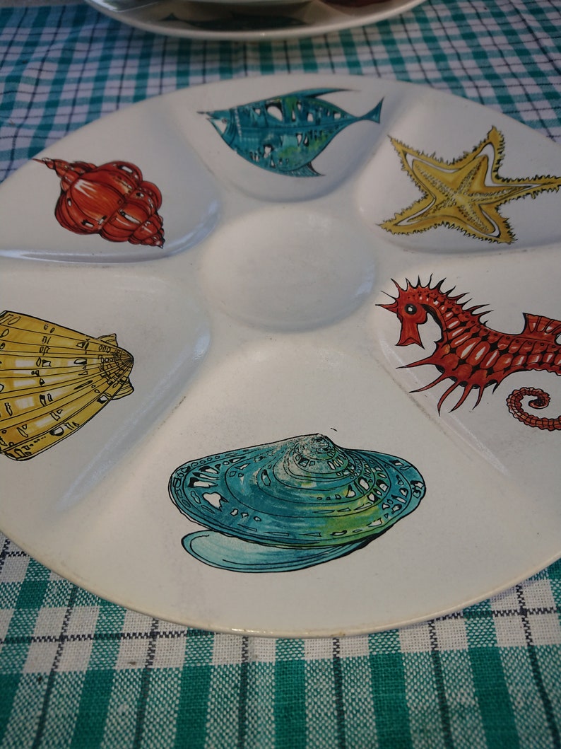 2, 4 or 6 Villeroy Boch Oyster, Fish, Tapa Plates, 1960s, Design Sea ...