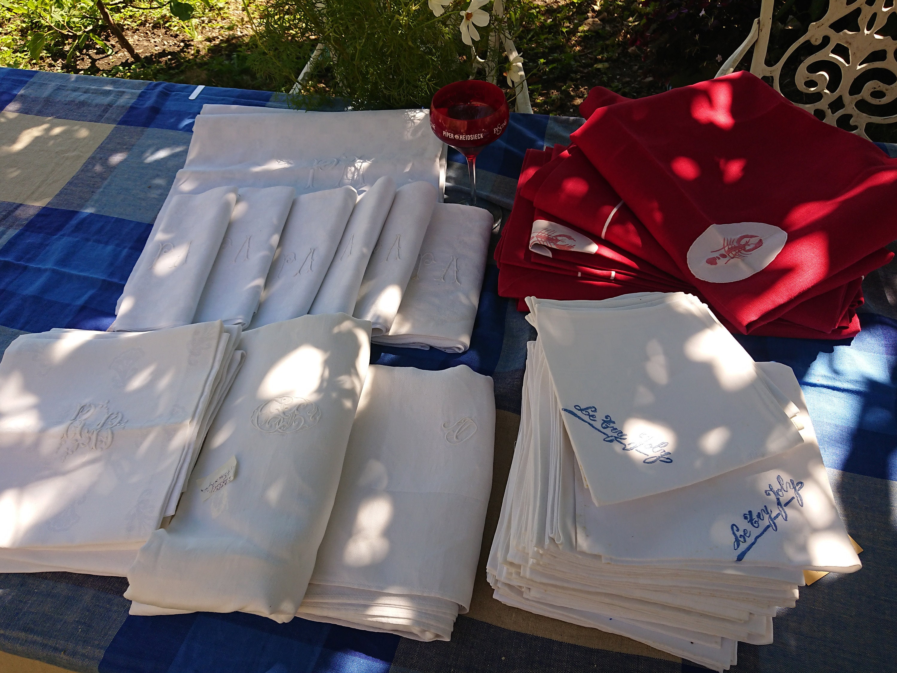 Antique and Vintage Embroidered Table Linen, Some From Old French ...