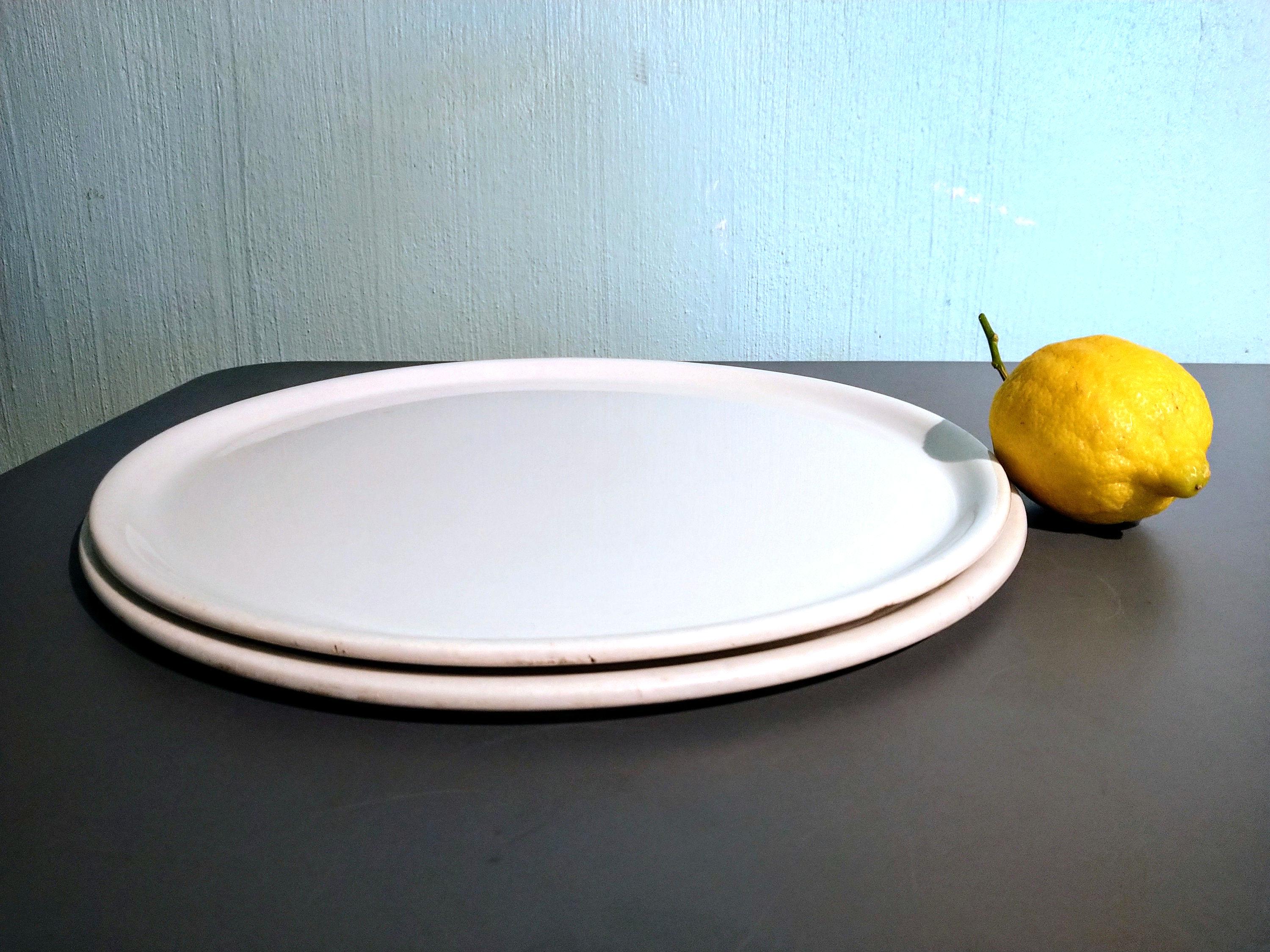 Antique Large Cake Plate Sarreguemines. Bakery Tray, Flat. Fayence ...