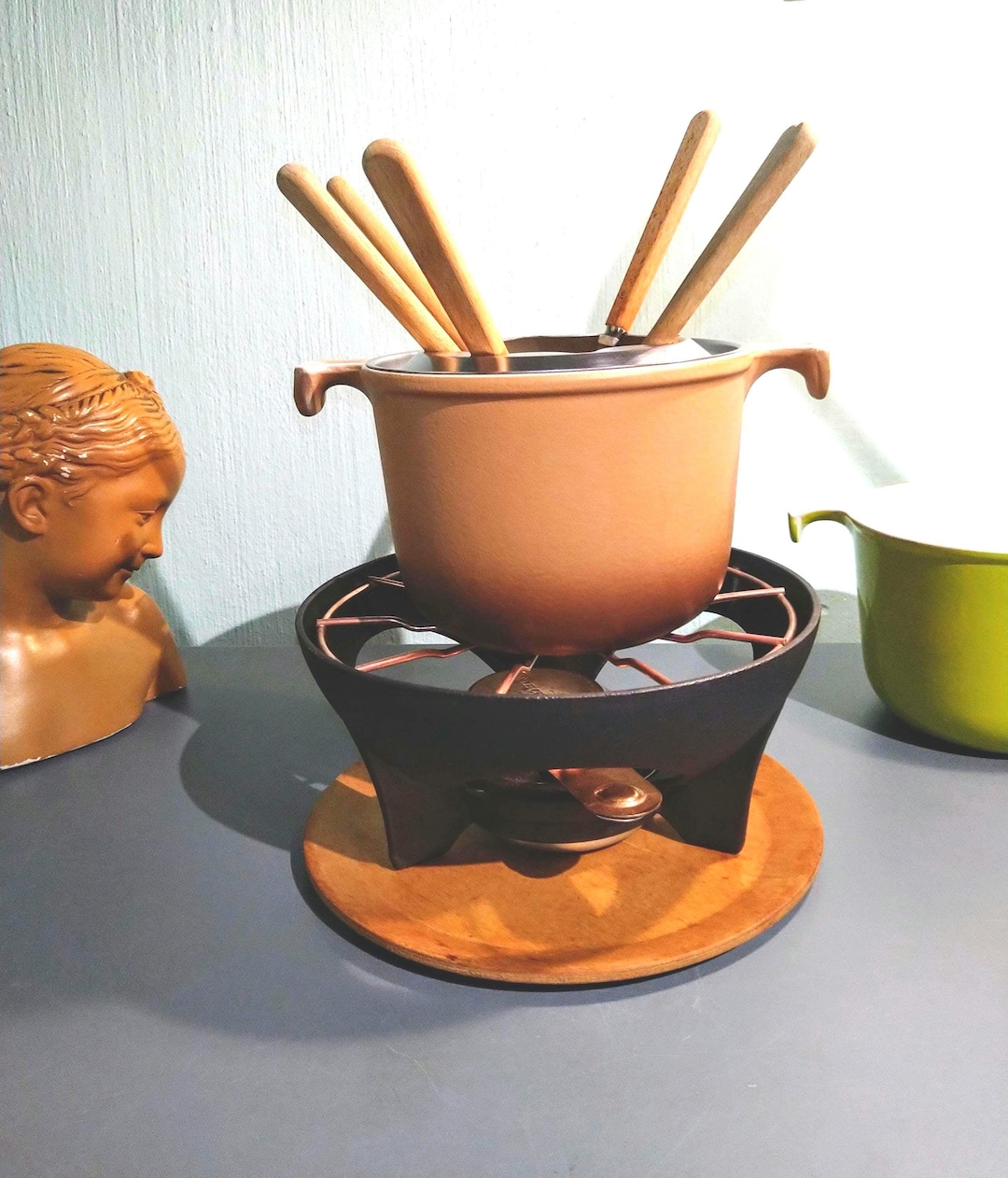 Le Creuset Fondue Set. Complete. With Enzo Mari Design Pot, Color to ...